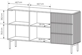 MUTI k | komoda 147 2D3S | 147 cm | kašmír