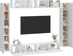 8dílný set TV skříněk bílý kompozitní dřevo 3114294