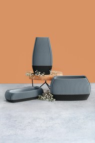 SET TANATO - Set tvoří miska, květináč a váza, černá-šedá