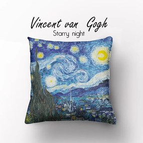 Lenbutik Povlak na polštář 45x45 cm Vincent Van Gogh Hvezdná noc /Starry night