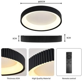 Brilagi - LED Stmív. stropní svítidlo FALCON MODERN LED/54W/230V 60 cm černá +DO