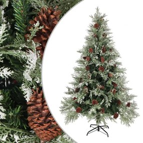 Vánoční stromek se šiškami zelenobílý 120 cm PVC a PE,  340533 HangarStore.cz