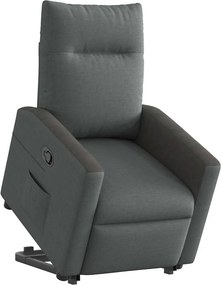 Zvedací polohovací křeslo tmavě šedé textil 3324053