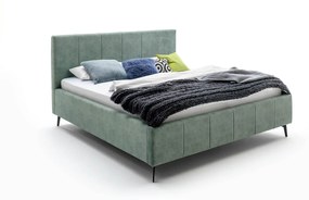 Čalouněná postel zallino s úložným prostorem 160 x 200 zelená MUZZA