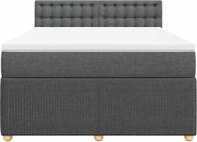 Box spring postel s matrací tmavě šedá 140x200 cm textil 3287494