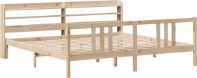 Rám postele s čelem 200 x 200 cm masivní borové dřevo 3306718