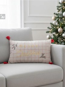 Sinsay - Vánoční polštář s nápisem "Merry Christmas" - vícebarevná