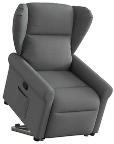 Zvedací polohovací křeslo tmavě šedé textil 3303375