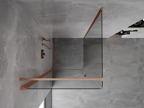 Mexen Mist-B, 1-křídlý ​​výklopný sprchový kout 85 x 85 cm, čiré sklo, měděný matný profil, 8A2T-085-085-65-00