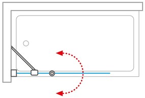Roltechnik Outlet Dvojdílná otevíratelná vanová zástěna OBV2 Varianta: šířka: 120 cm, výška: 140 cm - (OBV2_120 - 4000740), Barva profilů a typ výplně: profily: brillant, výplň: transparent