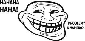 WALLVINIL Samolepky na zeď - Meme Troll Face Haha Barva: Modrá námořní, Velikost: 75x36 cm