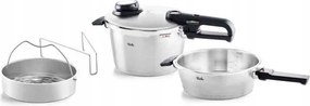Fissler Sada tlakových hrnců, stříbrná/černá, 4,5 l