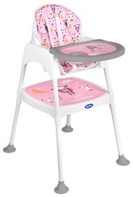 KIK KX5317 Jídelní židlička 3 v 1 růžová