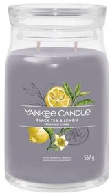 Aromatická svíčka, Yankee Candle Signature Black Tea & Lemon, hoření až 90 hod