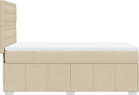 Box spring postel s matrací krémová 90x200 cm textil 3293870