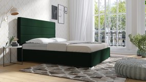 Eka Čalouněná postel Coral - Kronos 140x200 cm Barva látky: Tmavě zelená (14), Úložný prostor: S dřevěným rámem úložného prostoru