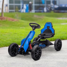 HOMCOM Elektrický Go-Kart pro Děti ve Věku 3-8 Let s 12V Baterií - Nastavitelná Rychlost 3-5 km/h a Bezpečnostní Pás - Nosnost 30 kg pro Venkovní Pou…