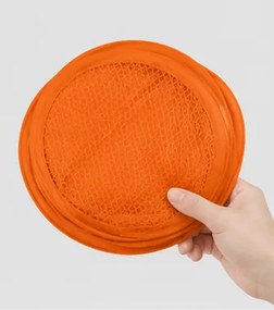 koš na prádlo, bez víka, přenosný, skládací, pevná síťovina, 45x30x30 cm, oranžová, Dekorino KP20260007