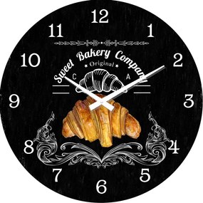 Postershop Nástěnné skleněné hodiny: Sweet Bakery Company - 30 cm