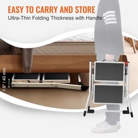 Schůdky, 2stupňová, nosnost 150 kg, Ergonomická skládací ocelová schůdková stolička