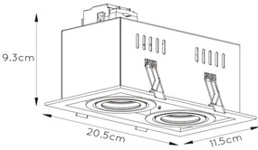 Lucide 09926/02/30 - Podhledové svítidlo CHIMNEY 2xGU10/50W/230V černá