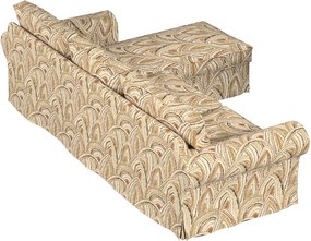 Potah na pohovku IKEA Ektorp 2-místná s lenoškou barva béžová látka pletený vzor, vzorované