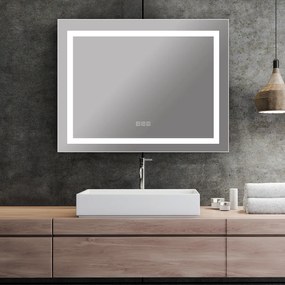 Smartzrcadla Koupelnové zrcadlo S-4660B s LED podsvícením a reproduktorem 90 x 70 cm