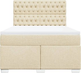 Box spring postel s matrací krémová 140x190 cm textil 3292795