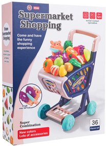 RKToys Dětský nákupní vozík s ovocem a zeleninou