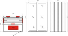 Sentiotec finská infrasauna ONNI small 1300x1040x2000mm