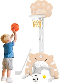 Costway 3 v 1 Dětský basketbalový koš Dětské sportovní centrum