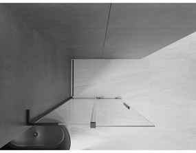 Mexen Velar L, posuvná sprchová zástěna Walk-in 100 x 200 cm, 8mm čiré sklo, černá matná, 871-100-003-03-70