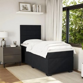 Box spring postel s matrací černá 100x200 cm samet 3293136