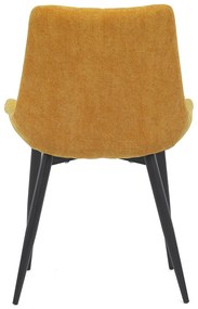 Jídelní židle DCL-218 YEL2 látka žlutá, kov černý lak mat