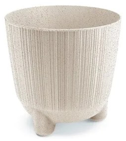 PROSPERPLAST Květináč - RYFO N Eco Wood Průměr: 14,5 cm, Barva: bílá