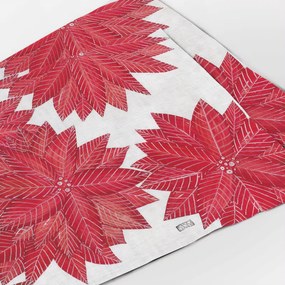 Lenbutik Lněné prostírání 48x32 cm Vánoční hvězda/ Poinsettia