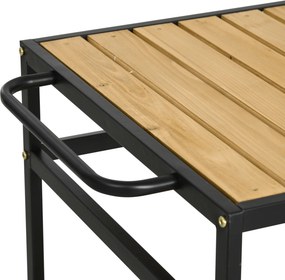 Outsunny Servírovací Vozík, Grilovací Vozík se 2 Policemi, Zahradní Vozík s Háčky, Multifunkční Stůl na Venkovní Použití s Koly, pro Zahradu, Balkon,…