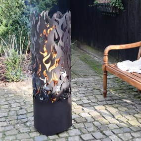 Esschert Design Vysoký koš na oheň Flames uhlíková ocel černý FF408, Esschert Design 422498