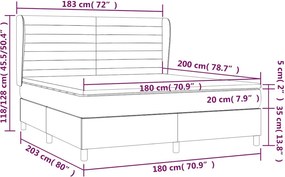 Box spring postel s matrací tmavě hnědá 180x200 cm textil 3128064
