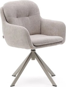 Béžové čalouněné jídelní křeslo s područkami Lexa – Kave Home