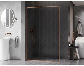 Mexen, Mexen Kioto-XF L sprchová stěna s rámem 90 x 202 cm, průhledná 10 mm, broušená měď - 800-090-174-65-00-XF