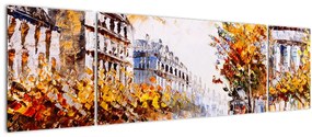 Obraz - Ulice v Paříži (170x50 cm)