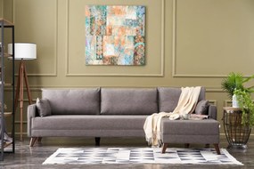 Hanah Home Designová pohovka BELLA hnědá pravá 275 cm 825BLC2584