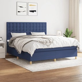 Box spring postel s matrací modrá 160x200 cm textil 3142671