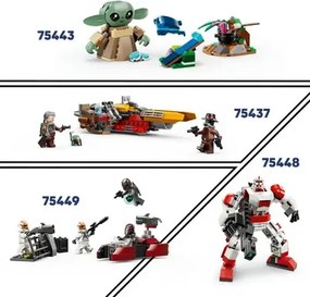 LEGO® Star Wars™ 75436 Mandalorian a Grogu a spídrová motorka / Počet