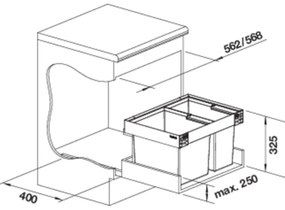 Odpadkový koš Blanco Flexon II LOW 60/2