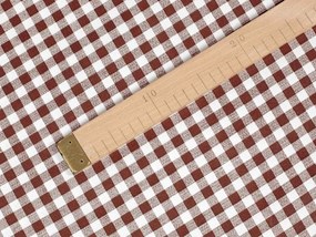 Biante Bavlněný povlak na polštář s lemem Sandra SA-059 Hnědo-bílé kostičky 50 x 50 cm