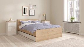 FALCO Noční stolek Simplicity 221 bílý lesk/jackson hickory