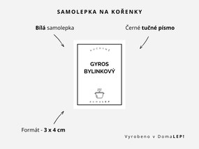 GYROS BYLINKOVÝ - Samolepka na kořenky 3 x 4 cm - DomaLEP varianta: PRŮHLEDNÁ - základní písmo