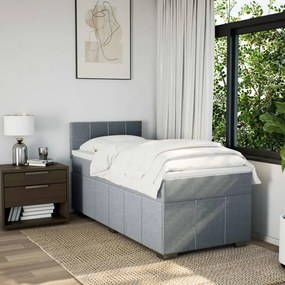 Box spring postel s matrací světle šedý 100 x 200 cm textil 3289279